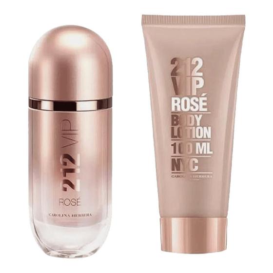 Kit Carolina Herrera 212 Vip Rosé Eau de Parfum 80ml + Body Lotion ...