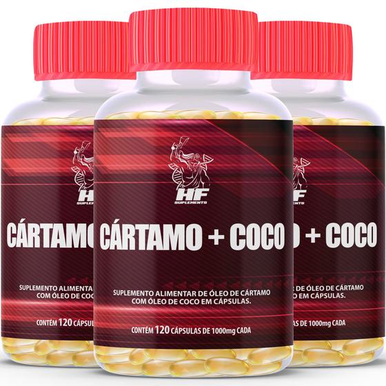 Kit-cartamo + coco 1000MG hf suplements 3X 120 caps - Kit de ...