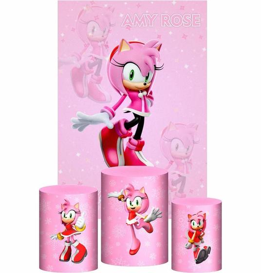 Kit Casado Sonic Amy Rose Trio Capa Cilindro Retangular - Prime Decor ...
