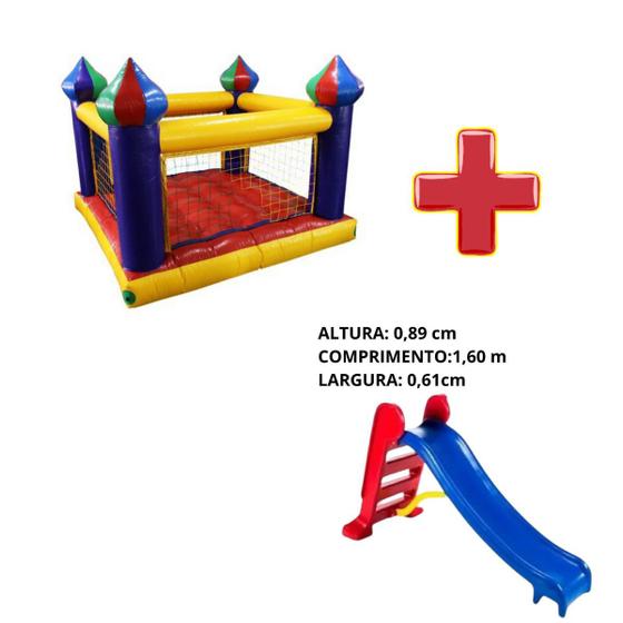 Kit castelinho inflavel colorido + escorregador médio - ROTOPLAY ...