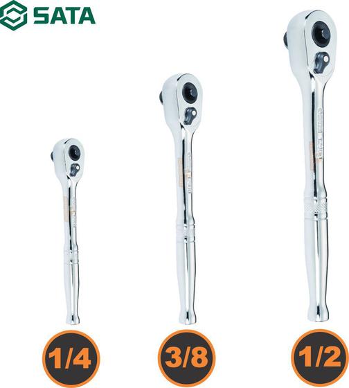 Kit Catraca 1/4, 3/8, 1/2 Pol Manual 60 Dentes Profissional - Sata ...