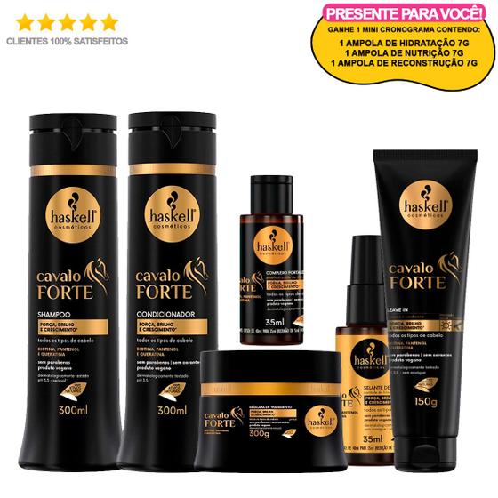 Kit Cavalo Forte Completo (6 Produtos) - Haskell 300ml Cresce Cabelo ...