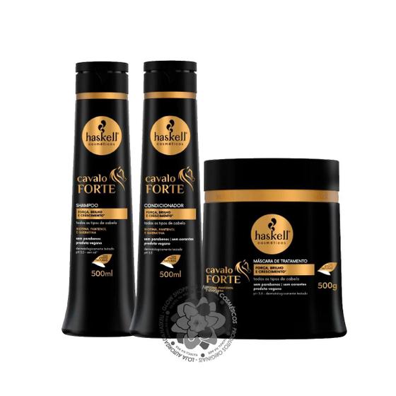 Kit Cavalo Forte Haskell 3 Produtos - Kit de Tratamento para Cabelos ...