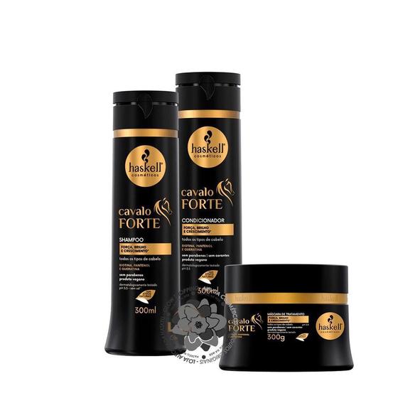 Kit Cavalo Forte Haskell Shampoo Condicionador Máscara 300Ml - Kit Shampoo e Condicionador ...