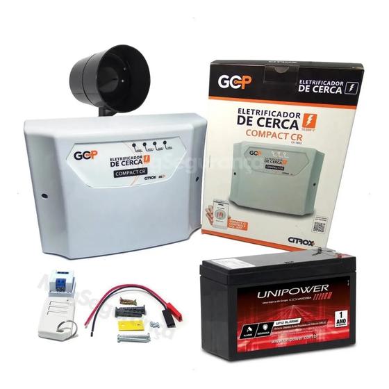 Kit Central Cerca Elétrica Choque 10.000v Sirene Bateria Gcp (2125/2922 ...