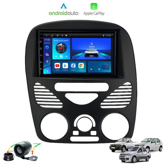 Kit Central Multimidia 2 Din Android Fiat Palio Fire Siena Strada G2 Com Ar Condicionado Preta ...