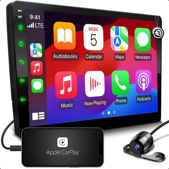 Kit Central Multimidia 9 Polegadas 2 Din Com Carplay Android Auto Espelhamento Usb Bt + Câmera ...