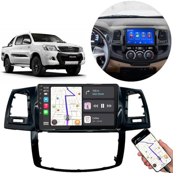 Kit Central Multimídia Android Auto CarPlay MP5 9" Hilux SW4 2009 a ...