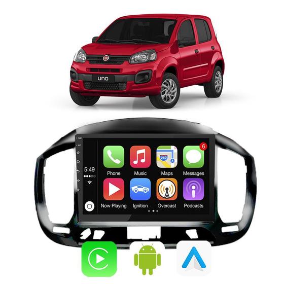 Kit Central Multimidia Android Auto Fiat Uno 2015 2016 2017 2018 2019 2020 9 Polegadas Tv Online ...