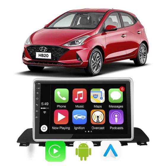 Kit Central Multimidia Android Auto Hb20 2020 2021 2022 2023 2024 9 Polegadas Youtube Spotify ...