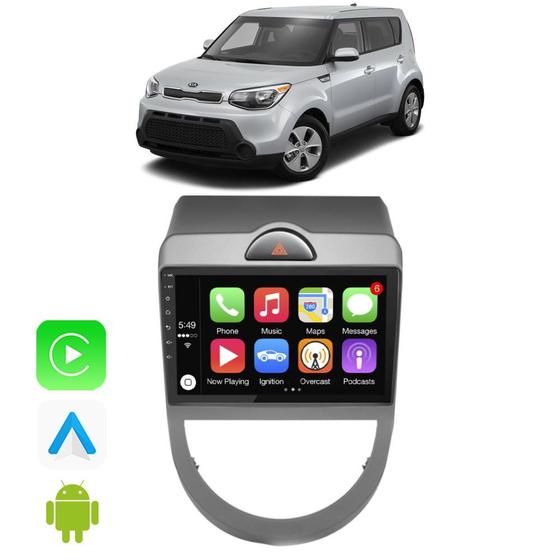 Kit Central Multimidia Android Auto Kia Soul 2009 2010 2011 2012 9 Polegadas Google Assistente ...