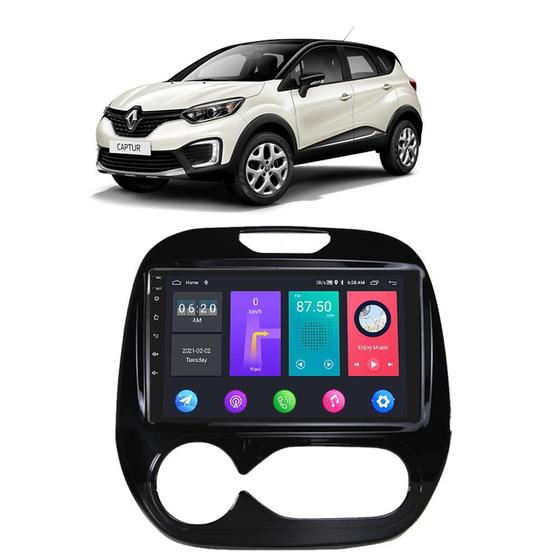 Kit Central Multimídia Android Captur 2017 2018 2019 2020 2021 2022 9 Polegadas Tv Online GPS Bt ...