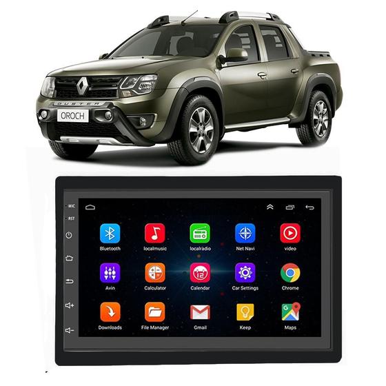 Kit Central Multimídia Android Duster Oroch 2018 2019 2020 2021 7 Polegadas GPS Tv Online ...