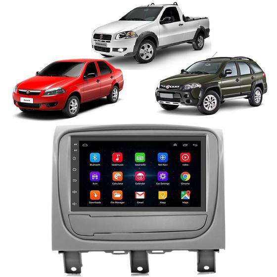 Kit Central Multimídia Android Fiat Siena Palio Strada 2012 2013 2014 A ...