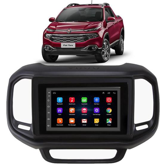 Kit Central Multimídia Android Fiat Toro 2016 2017 2018 2019 2020 2021 2022 7 Polegadas GPS Tv ...