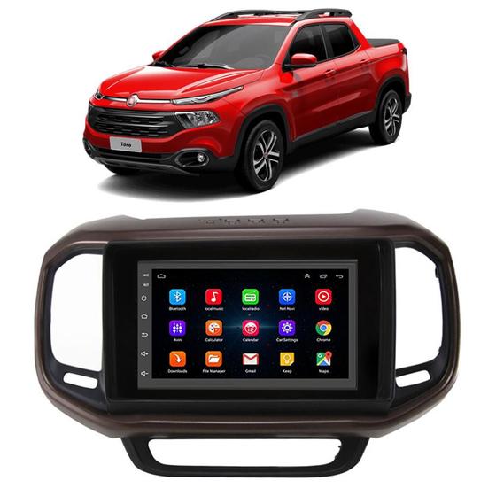 Kit Central Multimídia Android Fiat Toro 2016 2017 2018 2019 2020 2021 2022 7 Polegadas GPS Tv ...
