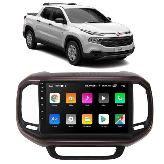 Kit Central Multimídia Android Fiat Toro 2016 2017 2018 2019 2020 2021 2022 9 Polegadas Tv ...