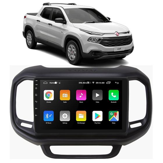 Kit Central Multimídia Android Fiat Toro 2016 2017 2018 2019 A 2021 2022 9 Polegadas Tv Online ...