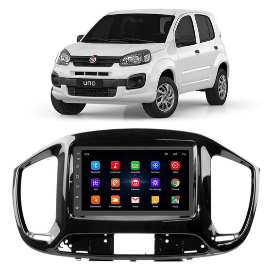 Kit Central Multimídia Android Fiat Uno 2015 2016 2017 2018 2019 2020 2021 7 Polegadas GPS Tv ...