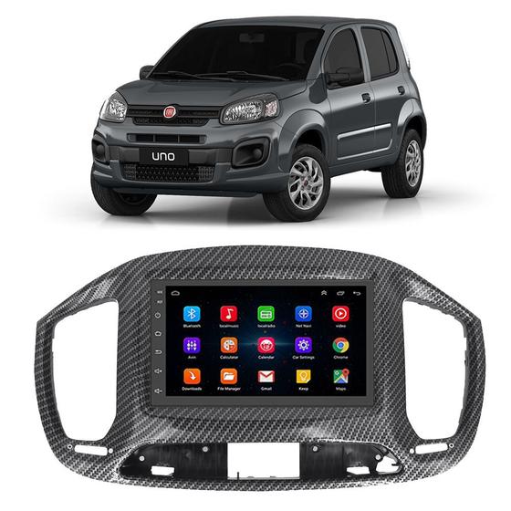 Kit Central Multimídia Android Fiat Uno 2015 2016 2017 2018 2019 2020 2021 7 Polegadas GPS Tv ...
