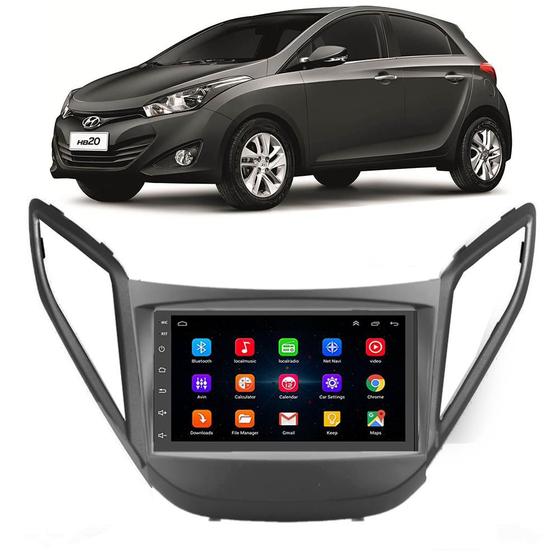 Kit Central Multimídia Android HB20 2012 2013 2014 2015 2016 2017 2018 2019 7 Polegadas Com Aro ...