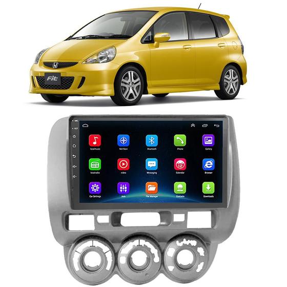 Kit Central Multimídia Android Honda Fit 2004 2005 2006 2007 2008 9 Polegadas Tv Online GPS BT ...