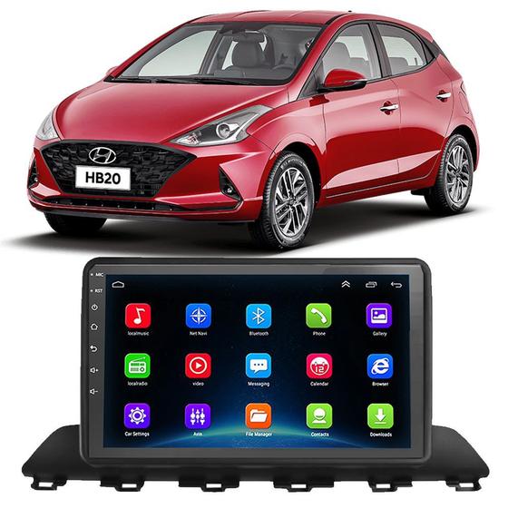 Kit Central Multimídia Android Hyundai Hb20 2020 2021 2022 9 Polegadas Tv Online GPS Bluetooth ...