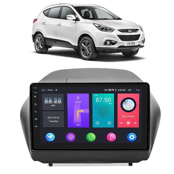 Kit Central Multimídia Android Ix35 2010 2011 2012 2013 2014 - Ecarshop Premium - Central ...
