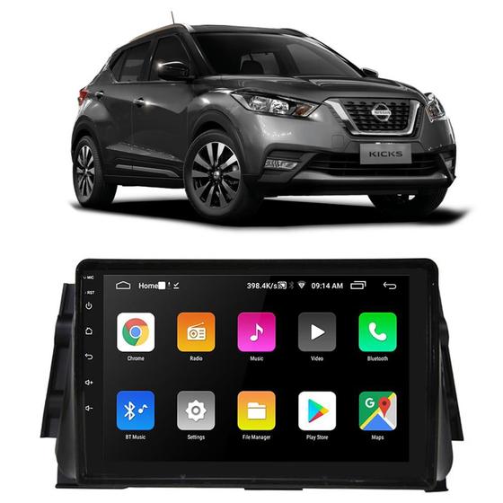 Kit Central Multimídia Android Nissan Kicks 2017 2018 2019 2020 2021 2022 9 Polegadas Tv Online ...