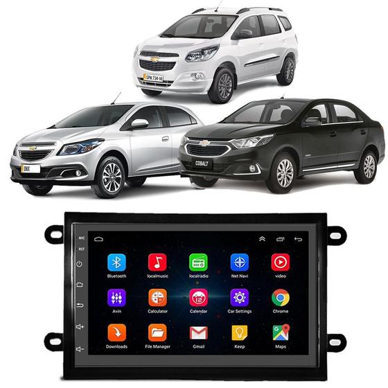 Kit Central Multimídia Android Onix Prisma Spin Cobalt 2013 A 2019 7 Polegadas GPS Tv Online - E ...
