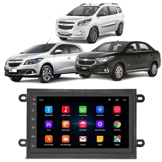 Kit Central Multimídia Android Onix Prisma Spin Cobalt 2013 A 2019 7 Polegadas GPS Tv Online - E ...