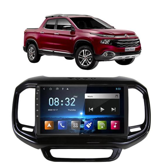 Kit Central Multimídia Android Toro 2016 2017 2018 2019 2020 2021 2022 9 Polegadas Tv Online GPS ...