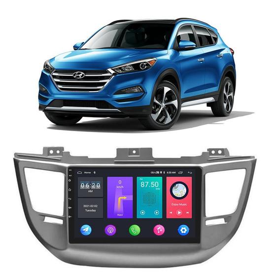 Kit Central Multimídia Android Tucson 2017 2018 2019 2020 2021 2022 9 Polegadas Tv Online GPS Bt ...
