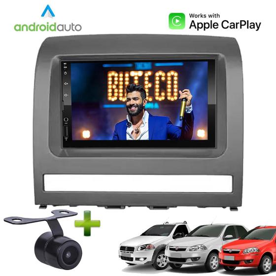 Kit Central Multimidia + Camera de Ré + moldura palio strada siena idea 05 até 12 Mp5 Player Usb ...