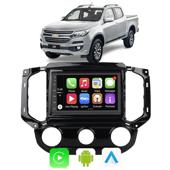 Kit Central Multimidia Carplay Android Auto Chevrolet S10 Trailblazer 2017 2018 2019 2020 2021 7 ...