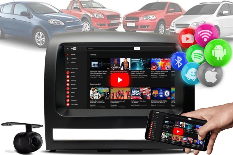 Kit Central Multimidia Dvd Android 10 Gps Wi-fi Camera + Moldura FIAT PALIO 2005 - 2012 ...