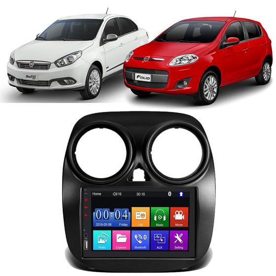 Kit Central Multimídia Fiat Palio 2012 2013 2014 2015 2016 2017 7 Polegadas Espelhamento IOS SD ...