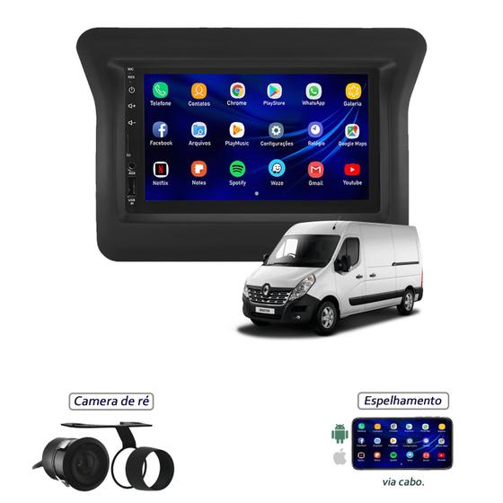 Kit Central Multimídia + Moldura + Câmera de Ré Renault Master - E-tech ...