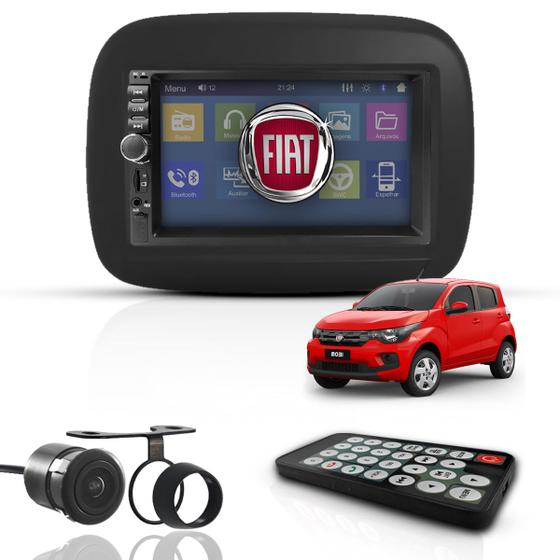 Kit Central Multimidia Mp5 2 Din 7" Bt Espelha Dvd Fiat Mobi - First Option - Central Multimídia ...