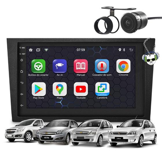 Kit Central Multimídia Mp5 2 Din 7 Polegadas Sistema Android Versão 10 Bluetooth Espelhamento ...