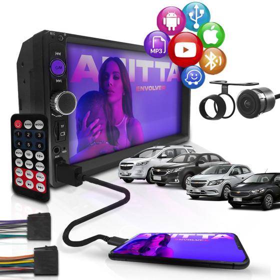 Kit Central Multimídia Mp5 2 Din Onix Cobalt Spin Prisma Com Espelhameto Usb Bluetooth - First ...