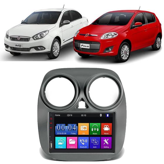 Kit Central Multimídia MP5 Fiat Palio 2012 2013 2014 2015 2016 2017 7 Polegadas Espelhamento - E ...
