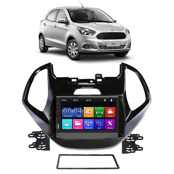 Kit Central Multimídia Mp5 Ford Ka 2015 2016 2017 7 Polegadas Espelhamento Android e IOS - E ...