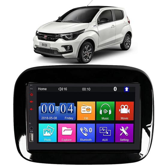 Kit Central Multimídia Mp5 Mobi 2017 2018 2019 2020 2021 2022 7 Polegadas Espelhamento Android e ...