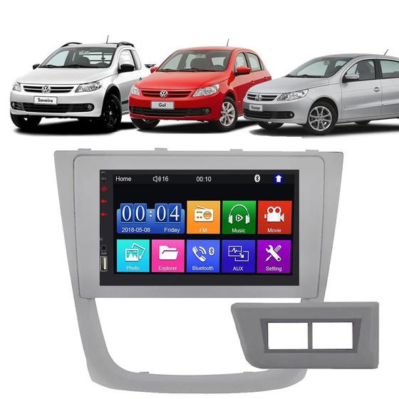 Kit Central Multimidia MP5 VW Gol Saveiro Voyage G5 Bluetooth Espelhamento Android iOS - E ...