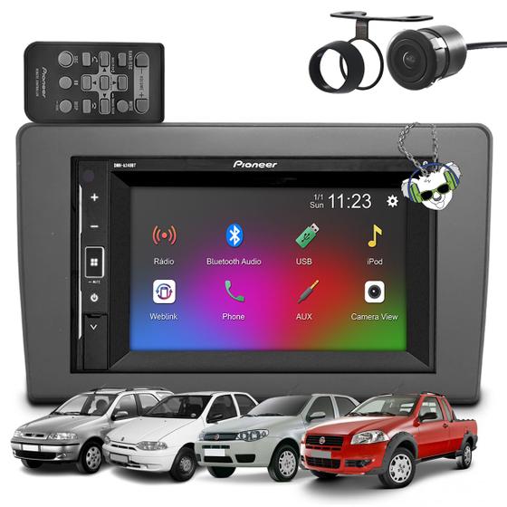 Kit Central Multimídia Pioneer Tela 6,2 DMH A248 BT Espelhamento via Cabo Usb Aplicativo Weblink ...