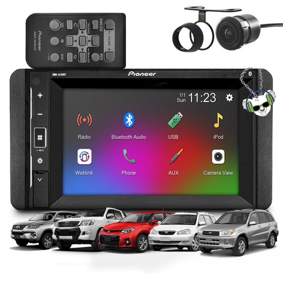 Kit Central Multimídia Pioneer Tela 6,2 DMH A248 BT Espelhamento via ...