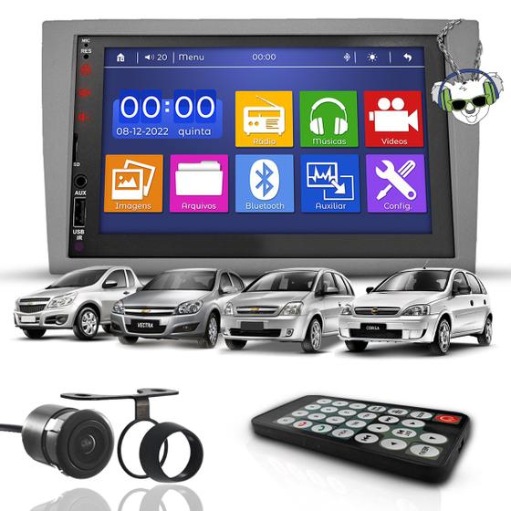 Kit Central Multimidia Som Automotivo Mp5 2 Din Espelhamento Bluetooth Chevrolet Gm Moldura ...
