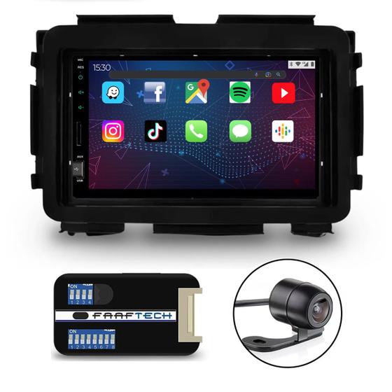 Kit Central Multimídia Tela 7 Polegadas + Câmera de Ré + Moldura Painel ...