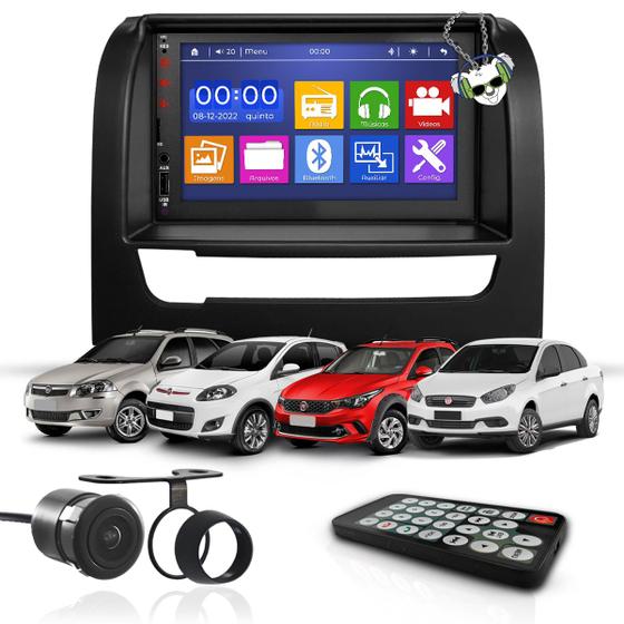 Kit Central Multimídia Universal Espelhamento Usb Mp5 2 Din Bluetooth Câmera de Ré Fiat Palio ...